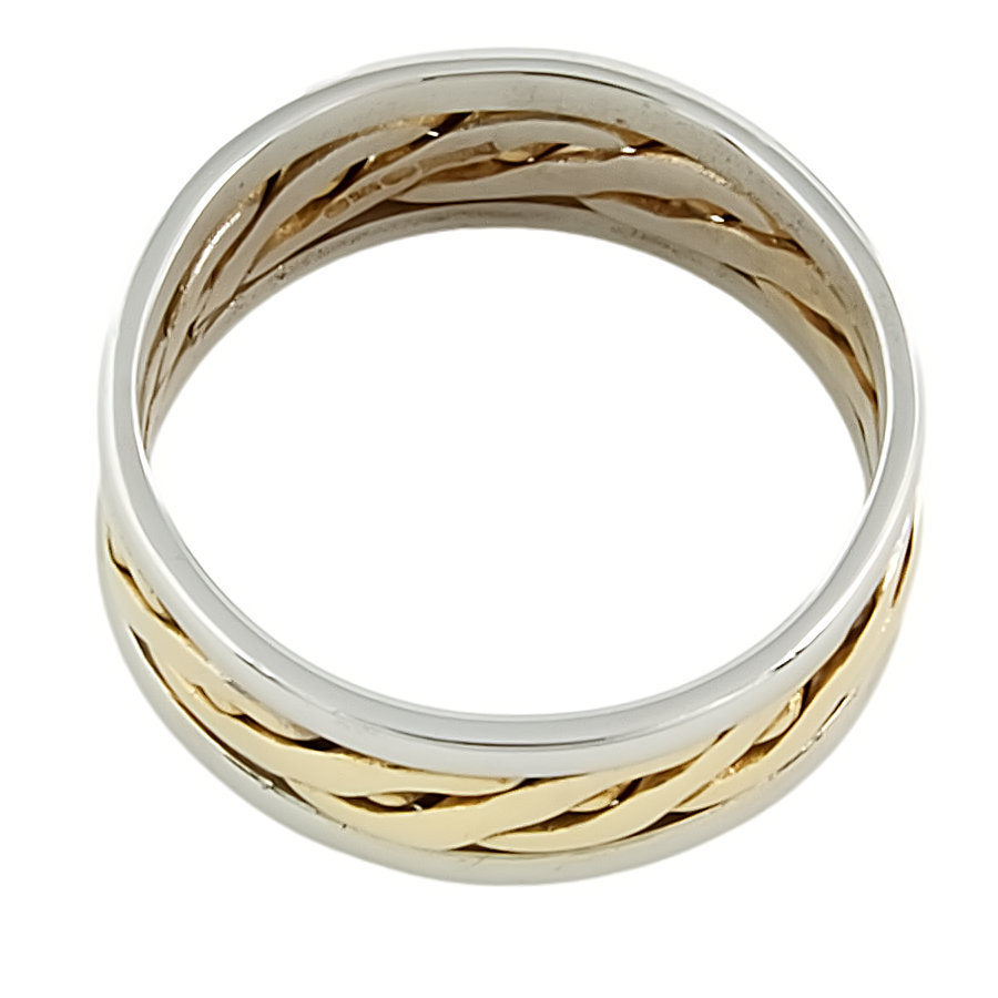 Second Hand 9ct Gold 2 Tone Wedding Ring Size L